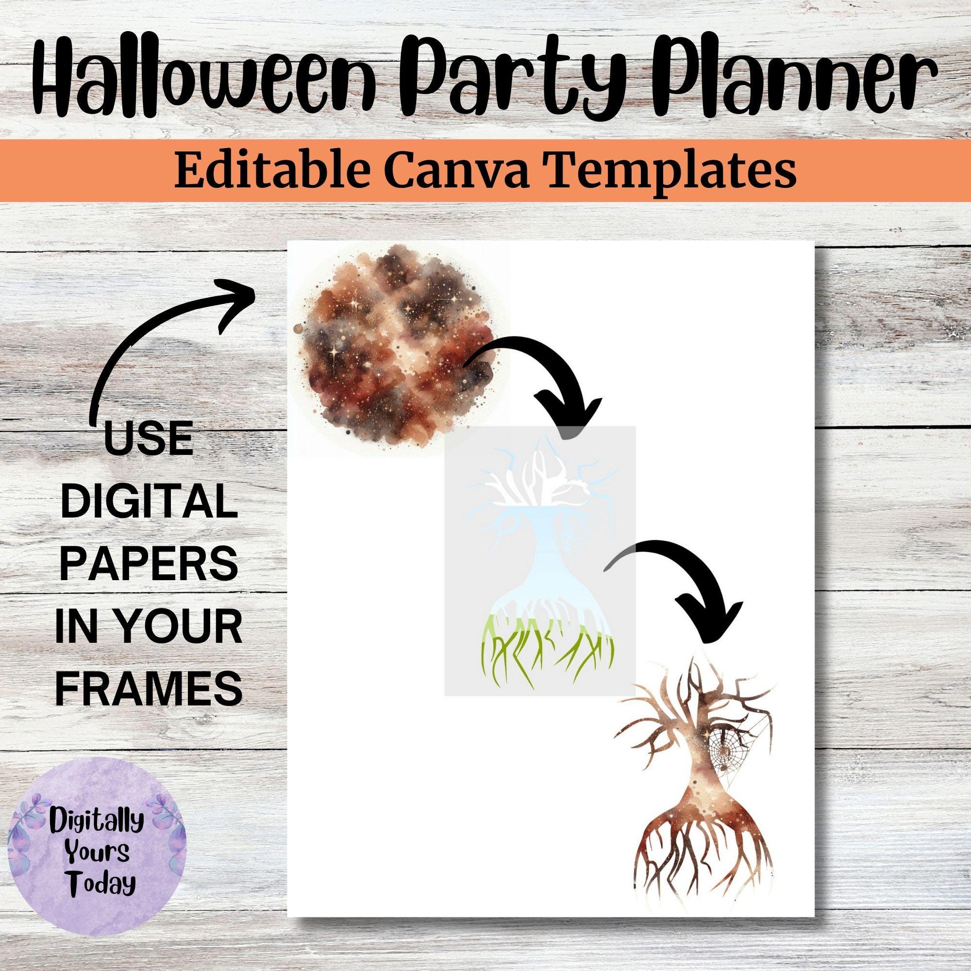 Canva Editable Halloween Frames Design, Cute, Trendy Pumpkin, Ghost ...