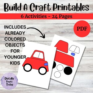 Build A Craft Activity Set Build a Car Build an Airplane Homeschool ...