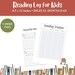 Reading Log for Kids Instant Download Reading Planner/ Journal for ...