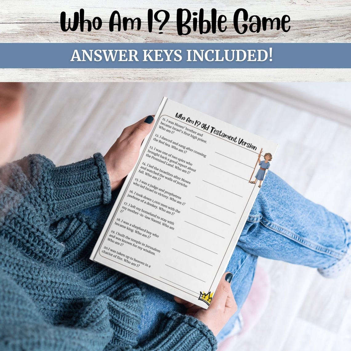 Old Testament Bible Game: Who Am I Trivia - Sunday School (digital ...