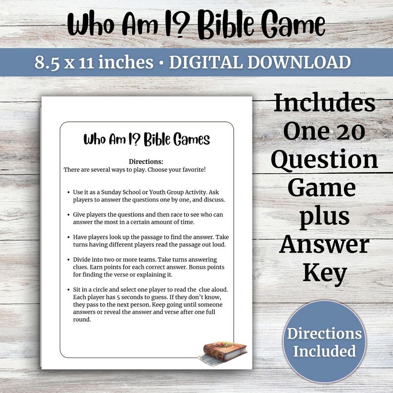 Old Testament Bible Game: Who Am I Trivia - Sunday School (digital ...