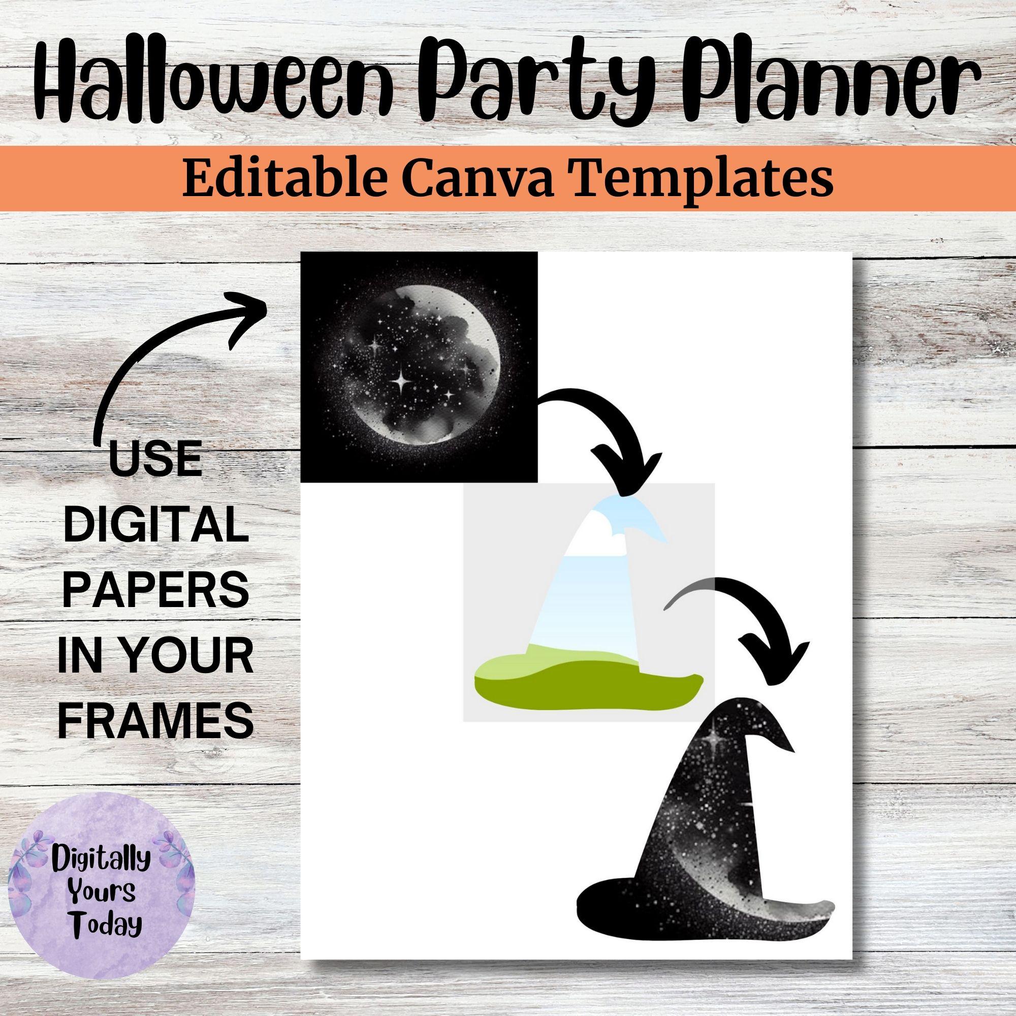 Canva Editable Halloween Frames Design, Cute, Trendy Pumpkin, Ghost ...