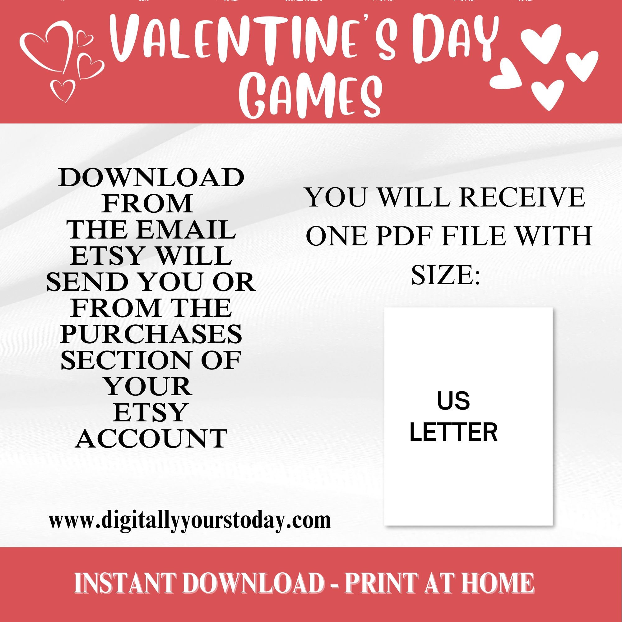 Printable Valentine's Day Game Bundle for Kids of All Ages - Etsy