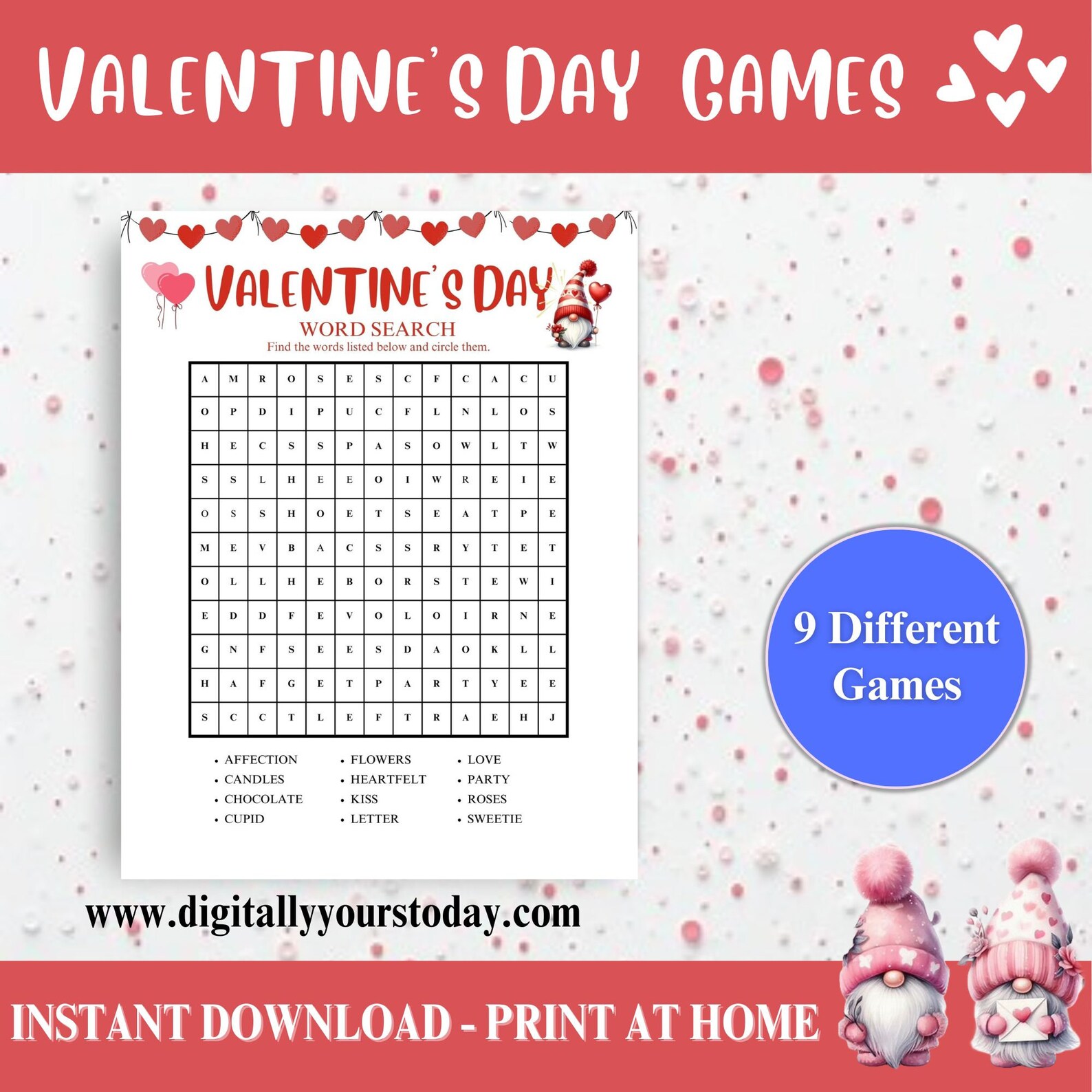 Printable Valentine's Day Game Bundle for Kids of All Ages | Valentine ...