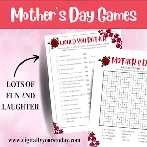 Mother's Day Game Printable Bundle | Fun Games for Mum | Mothering ...