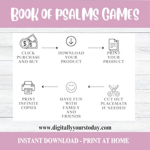 Book of Psalms Bible Games: Family Printables (PDF) - Etsy