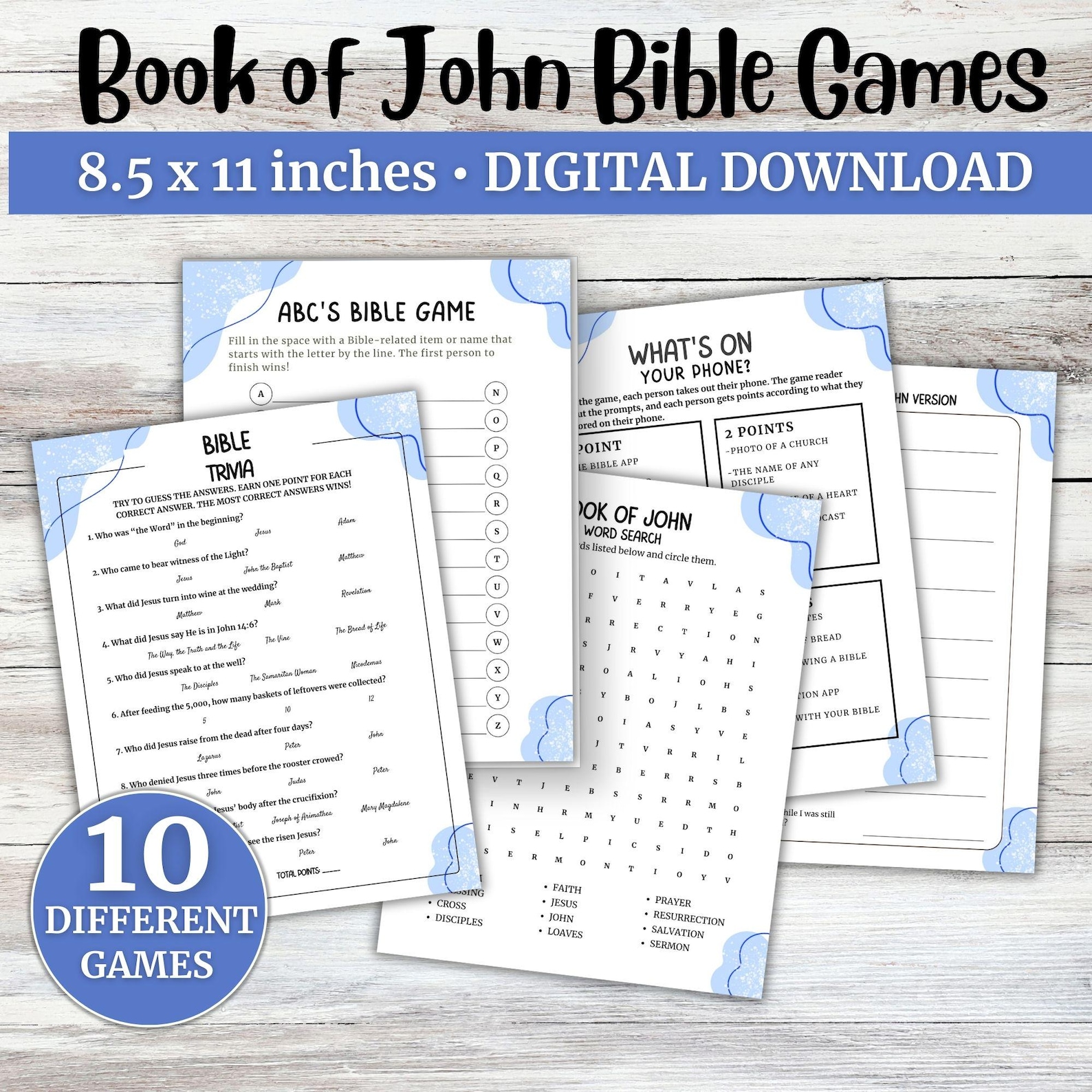 Book of John Bible Games Bundle: Family & Youth Group Activities (PDF ...