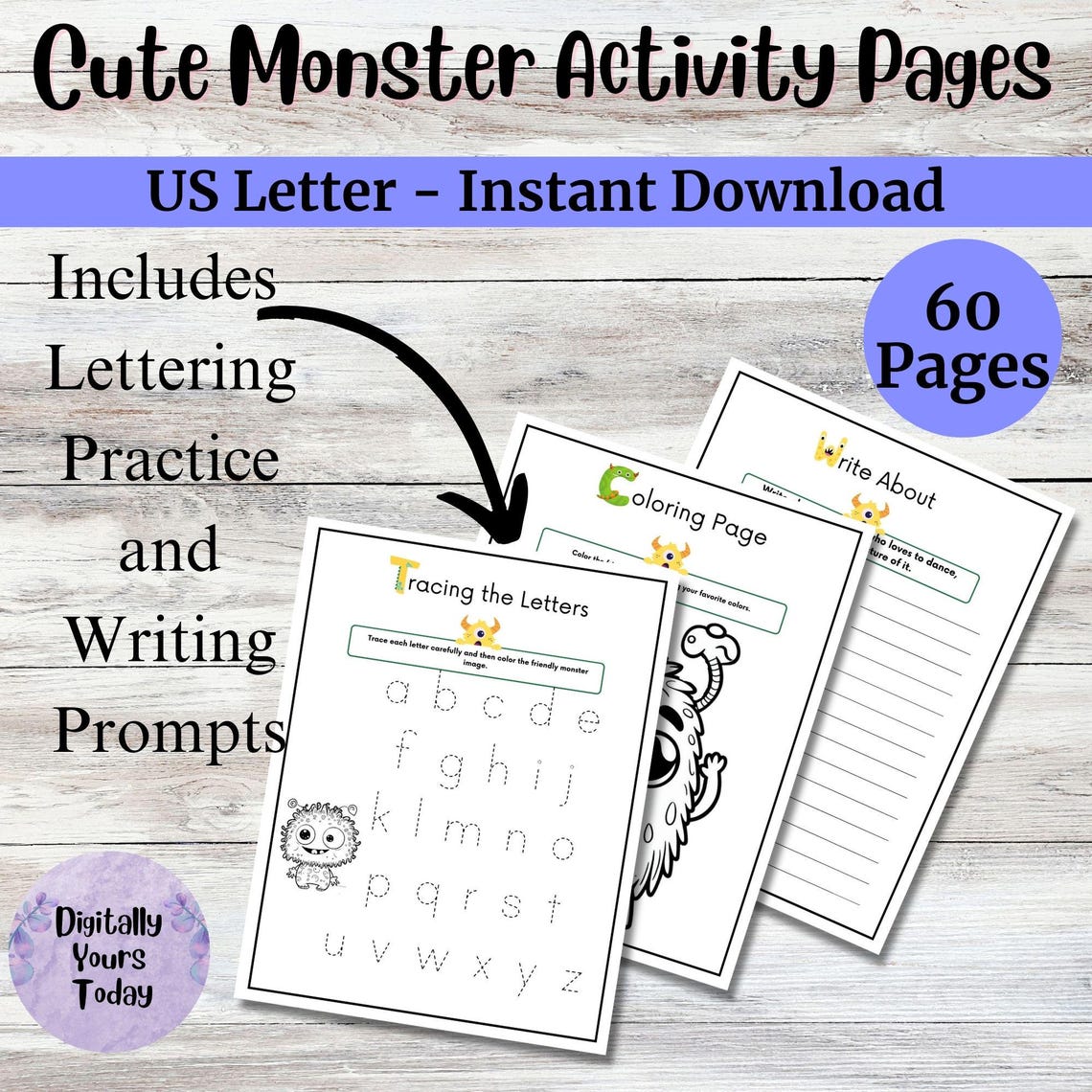 Cute Monster Activity Pack & Coloring Pages Printable | Monster ...