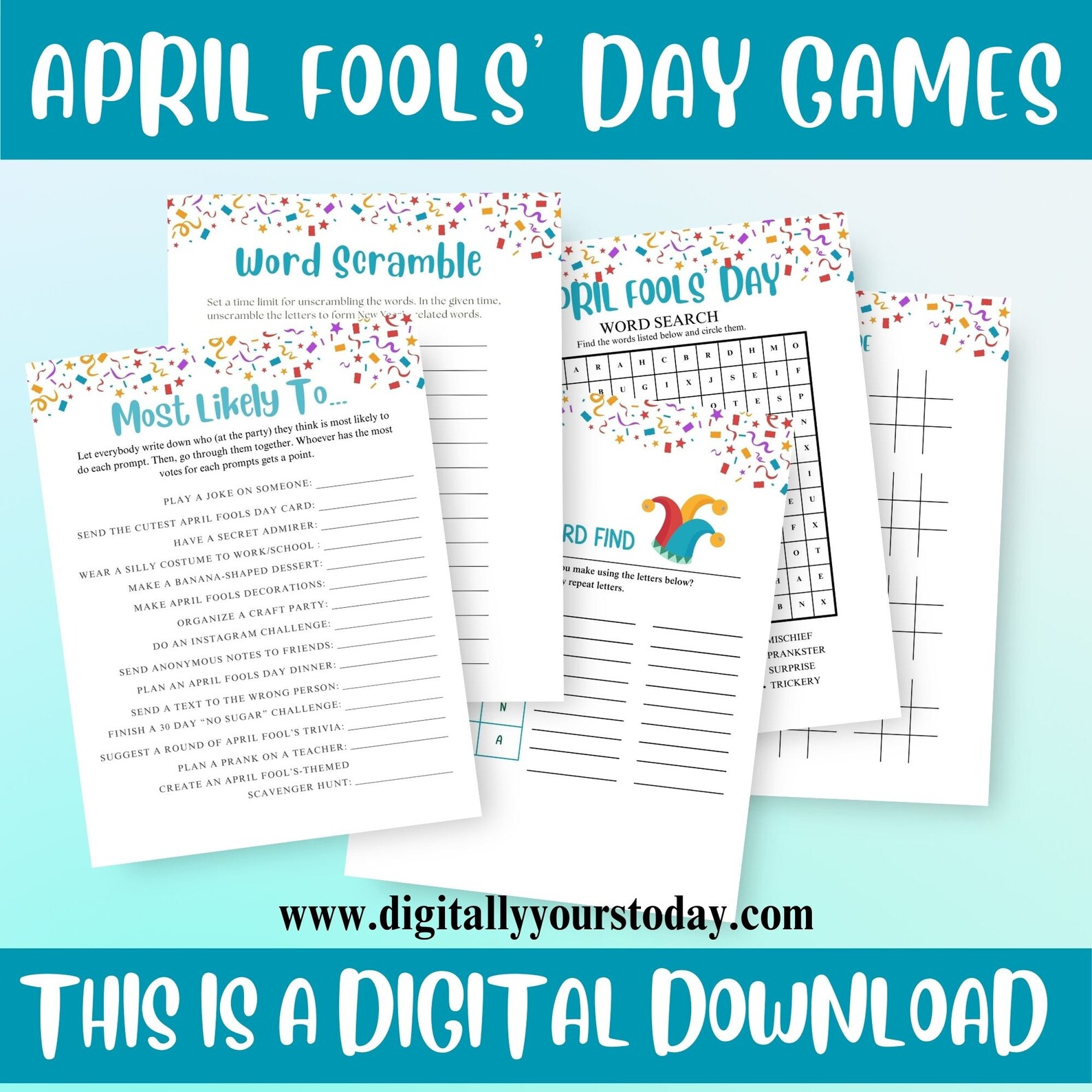 April Fools' Day Games Printable Bundle for Family, Classroom and ...