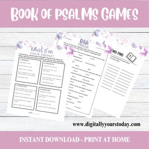 Book of Psalms Bible Games: Family Printables (PDF) - Etsy
