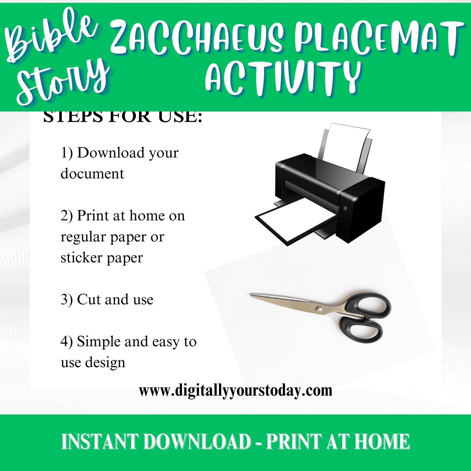 Zacchaeus Bible Story Placemats - All Ages | 15 Different Designs ...