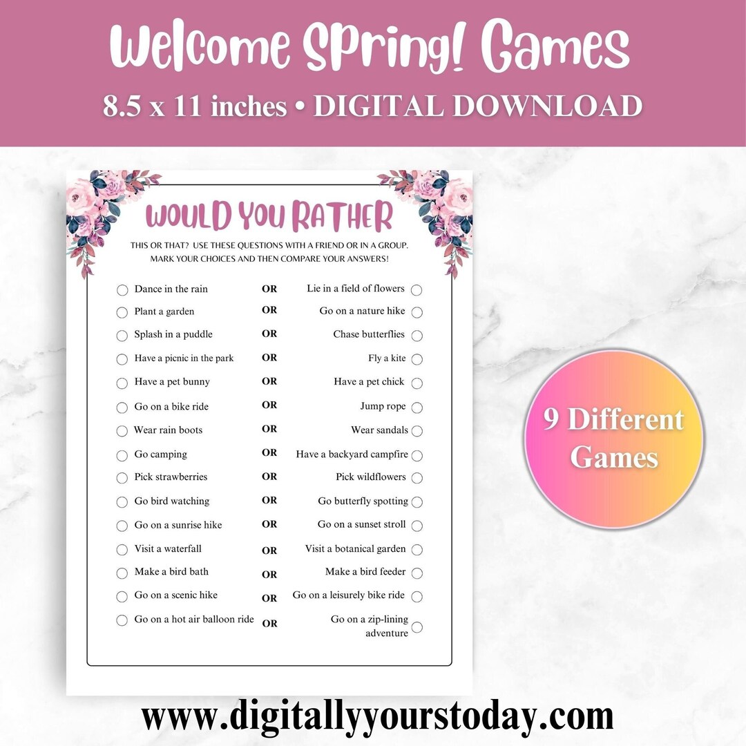 Welcome Spring! Games Printable Bundle for Family, Classroom and Sunday ...