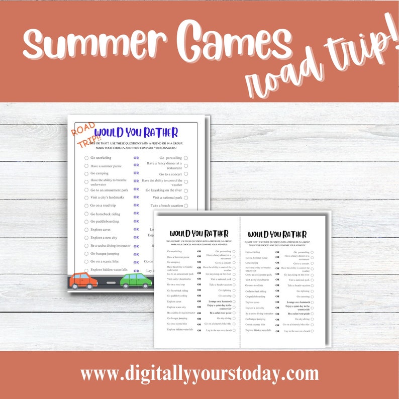 Summer Games - Road Trip Edition Game Bundle for Kids, Adults, Families ...