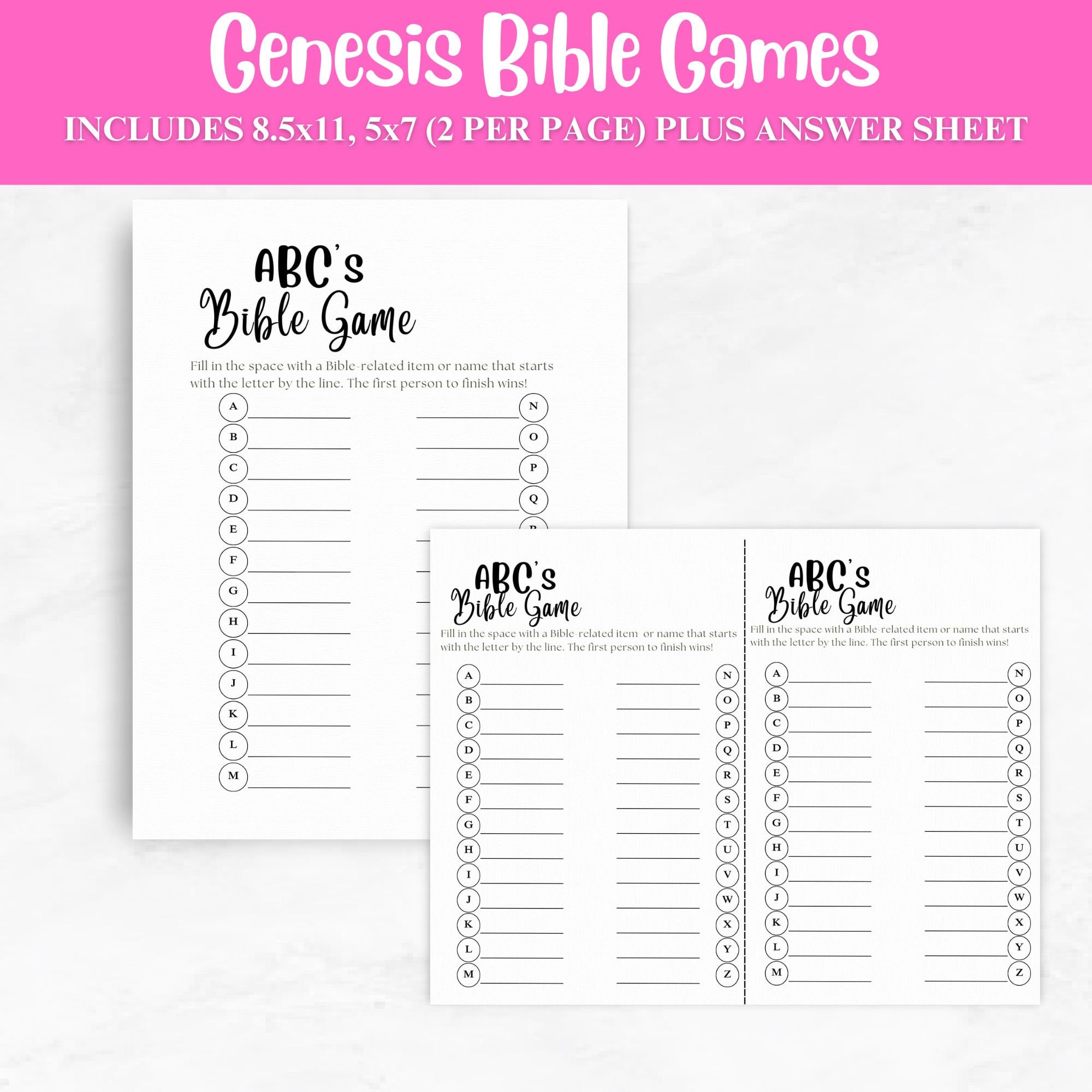 Book of Genesis Bible Games Family Friendly Printables Trivia Would You ...