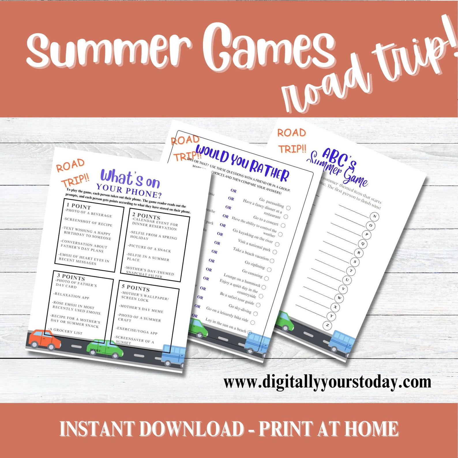 Summer Games - Road Trip Edition Game Bundle for Kids, Adults, Families ...