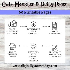 Cute Monster Activity Pack & Coloring Pages Printable | Monster ...