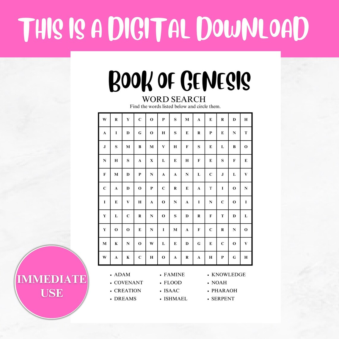 Book of Genesis Bible Games Family Friendly Printables Trivia Would You ...