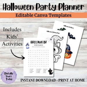 Halloween Party Planner Printable & Editable in Canva | A4, 8x10 and US ...