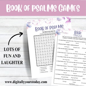 Book of Psalms Bible Games: Family Printables (PDF) - Etsy