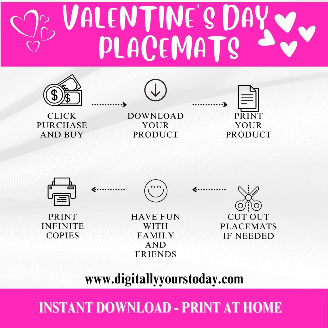 Valentine's Day Activity Placemats for Kids of All Ages 12 Different ...