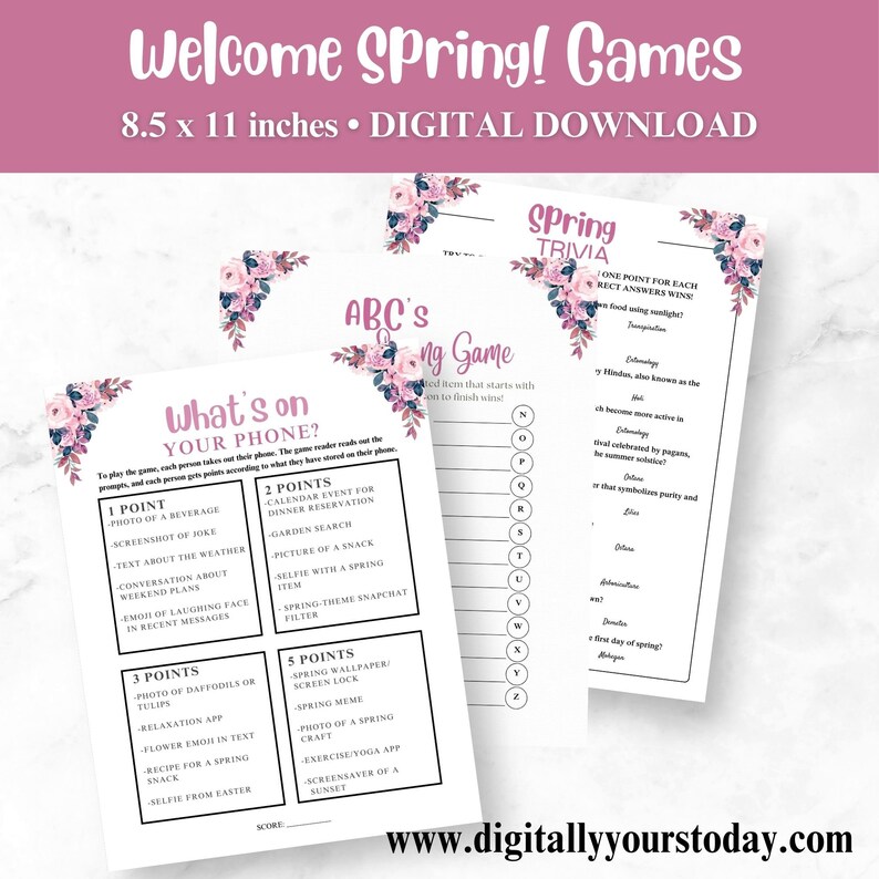 Welcome Spring! Games Printable Bundle for Family, Classroom and Sunday ...