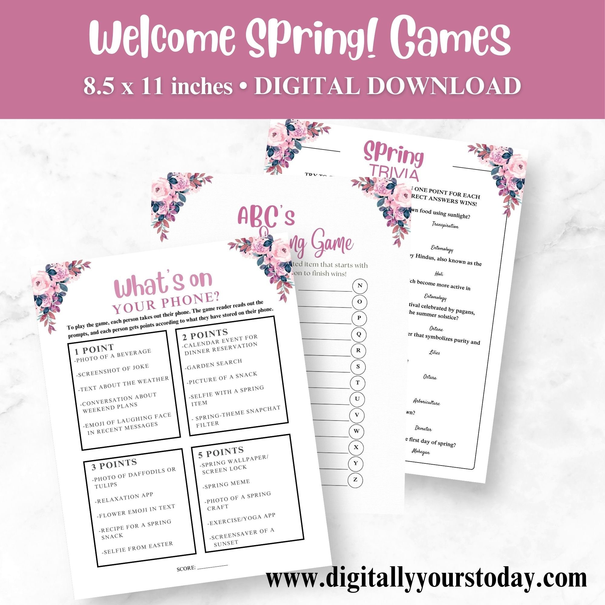 Welcome Spring! Games Printable Bundle for Family, Classroom and Sunday ...