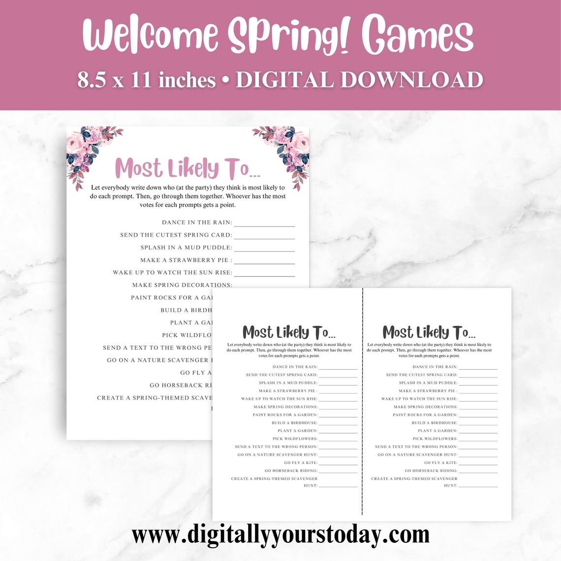 Welcome Spring Games Printable Bundle for Family, Classroom and Sunday ...