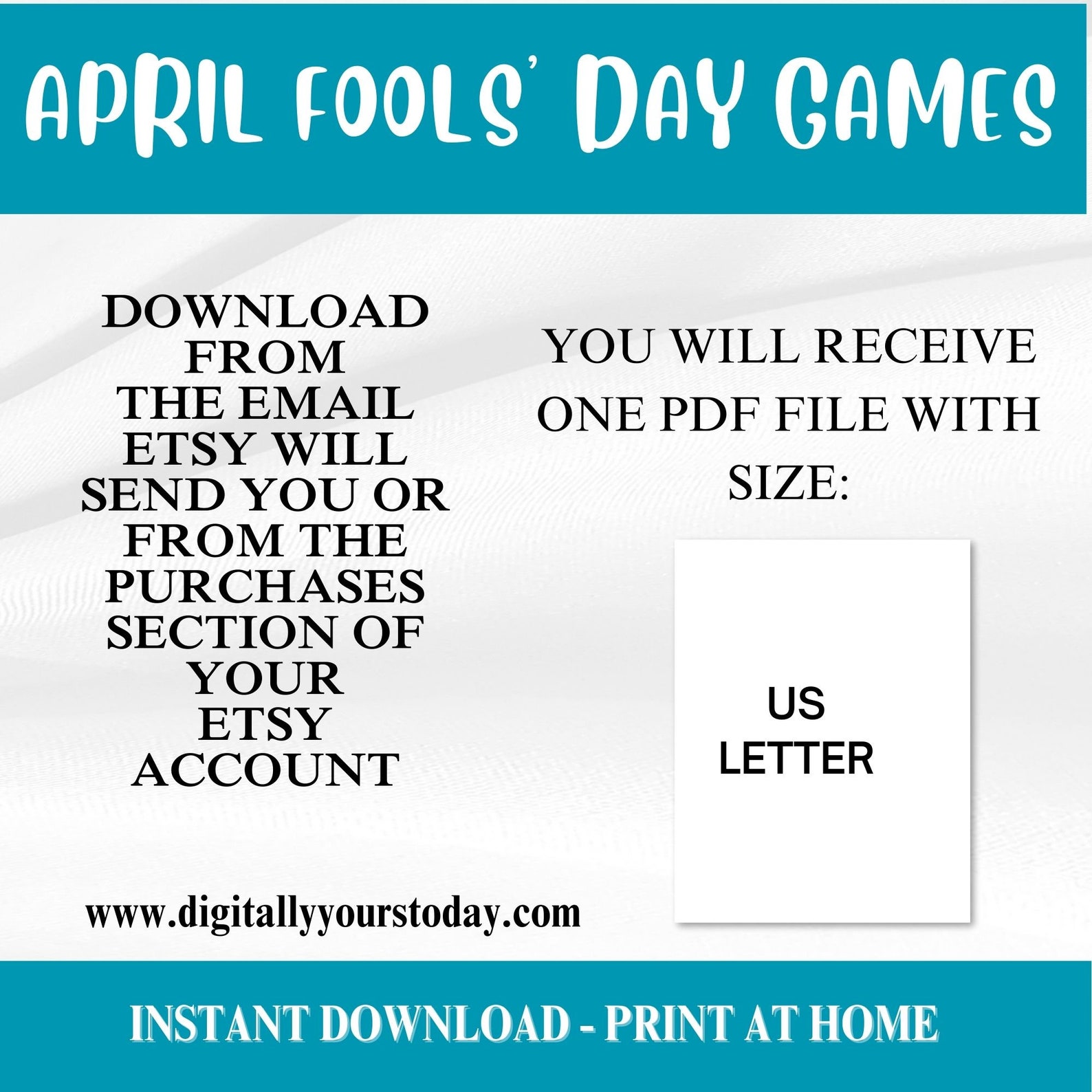 April Fools' Day Games Printable Bundle for Family, Classroom and ...