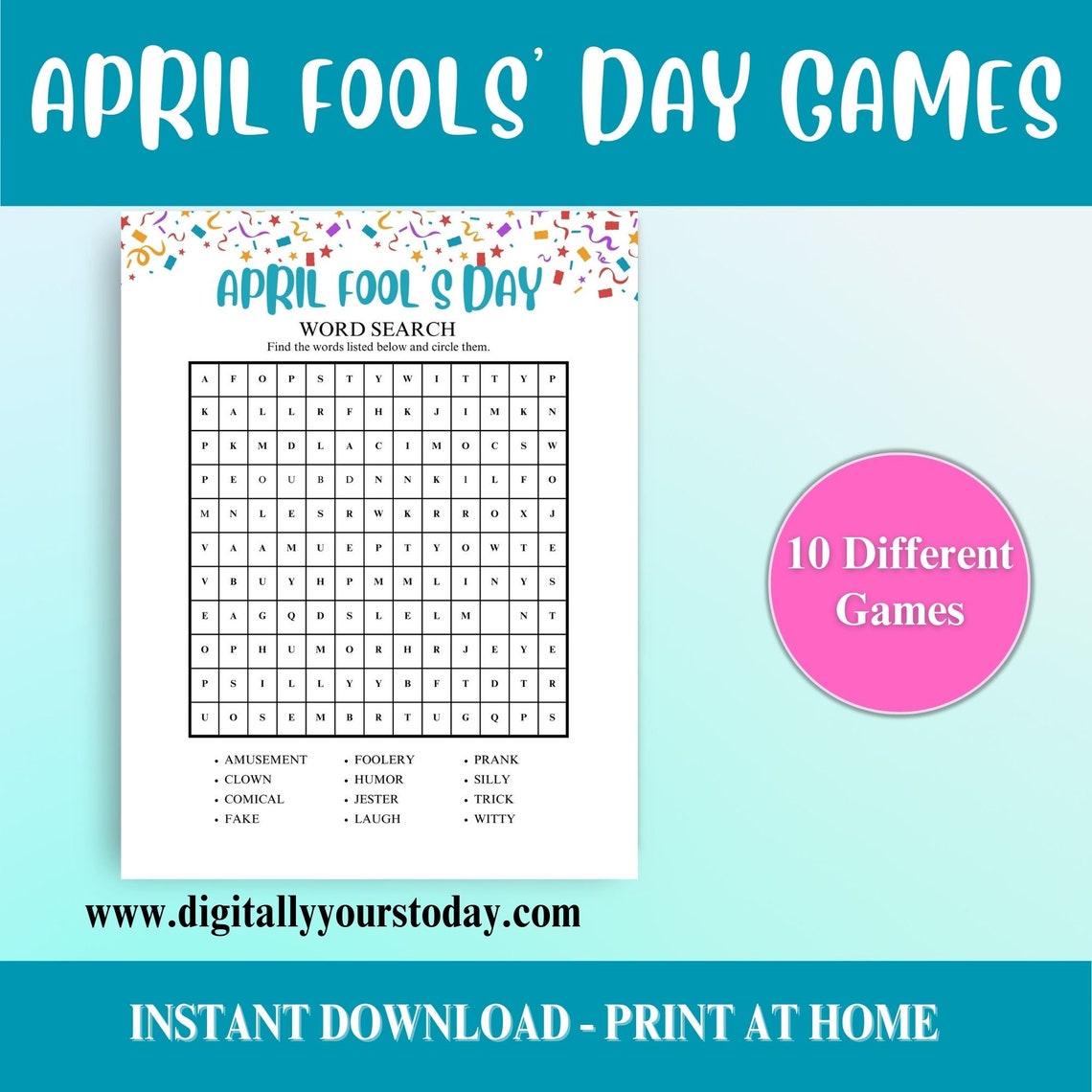 April Fools' Day Games Printable Bundle for Family, Classroom and ...