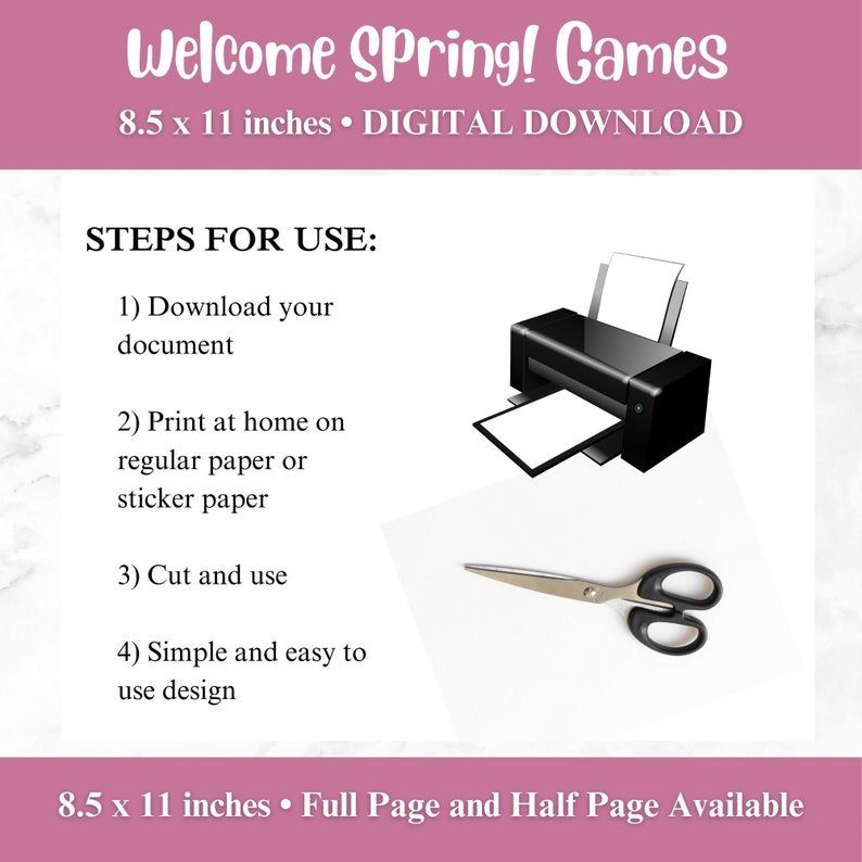 Welcome Spring! Games Printable Bundle for Family, Classroom and Sunday ...