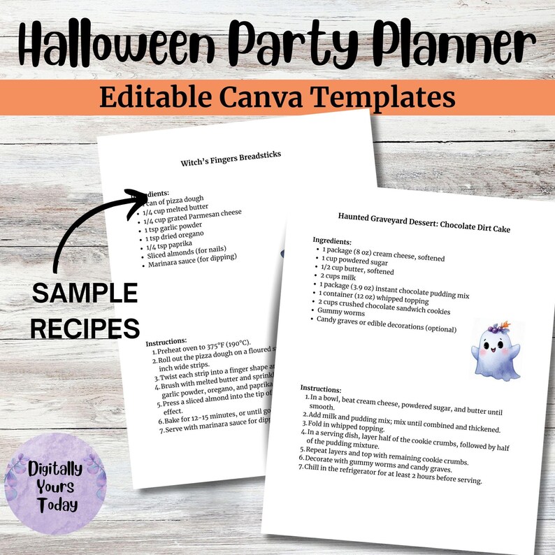 Halloween Party Planner Printable & Editable in Canva | A4, 8x10 and US ...