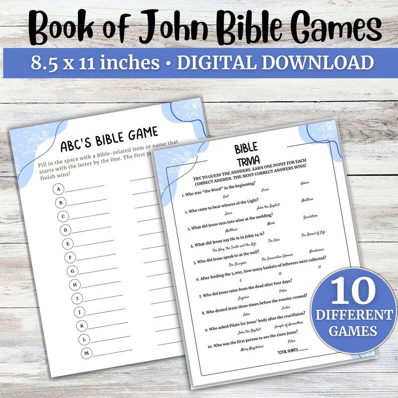 Book of John Bible Games Bundle: Family & Youth Group Activities (PDF ...