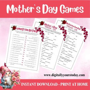 Mother's Day Game Printable Bundle | Fun Games for Mum | Mothering ...