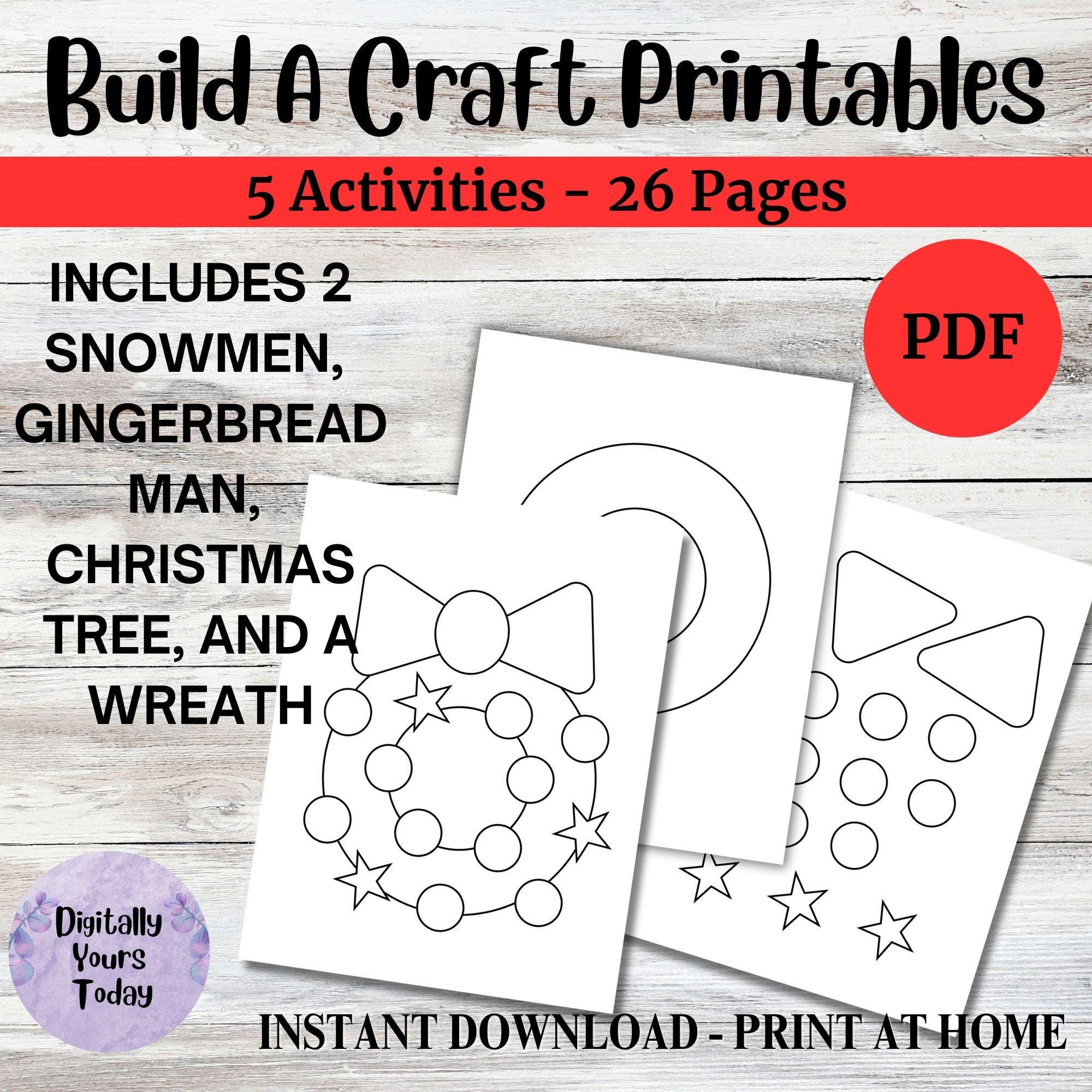 Build A Craft Activity Set Build a Snowman Build a Christmas Tree ...