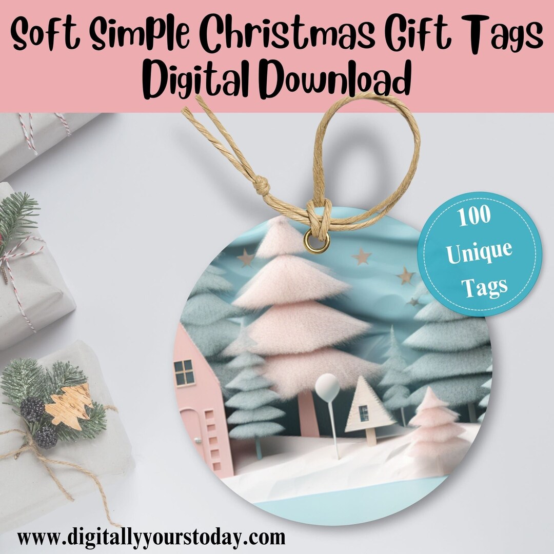 Over 100 Unique Christmas Gift Tags Digital Download Print Immediately ...
