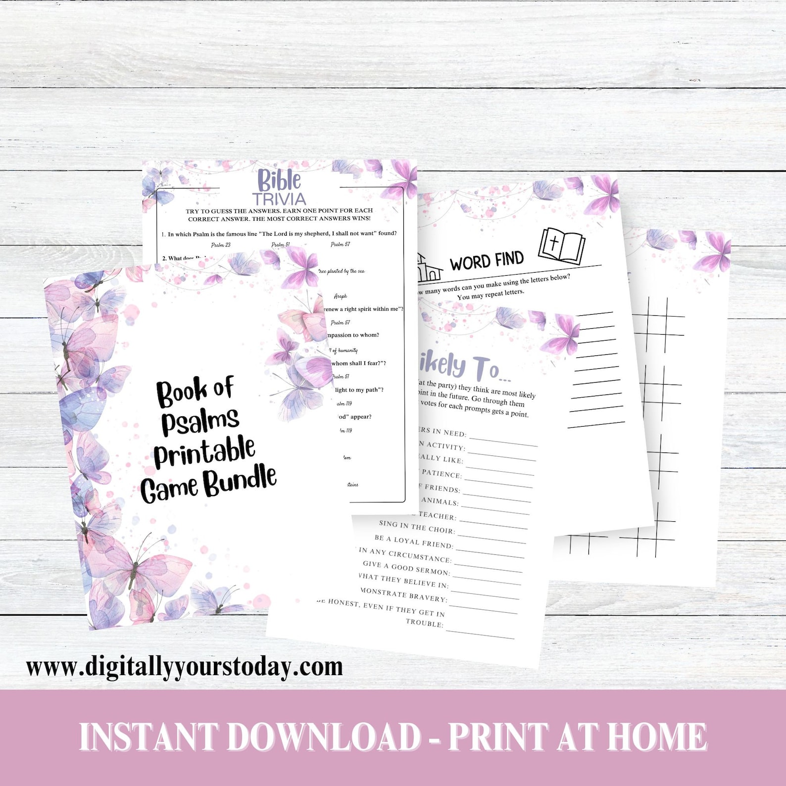 Book of Psalms Bible Games: Family Printables (PDF) - Etsy