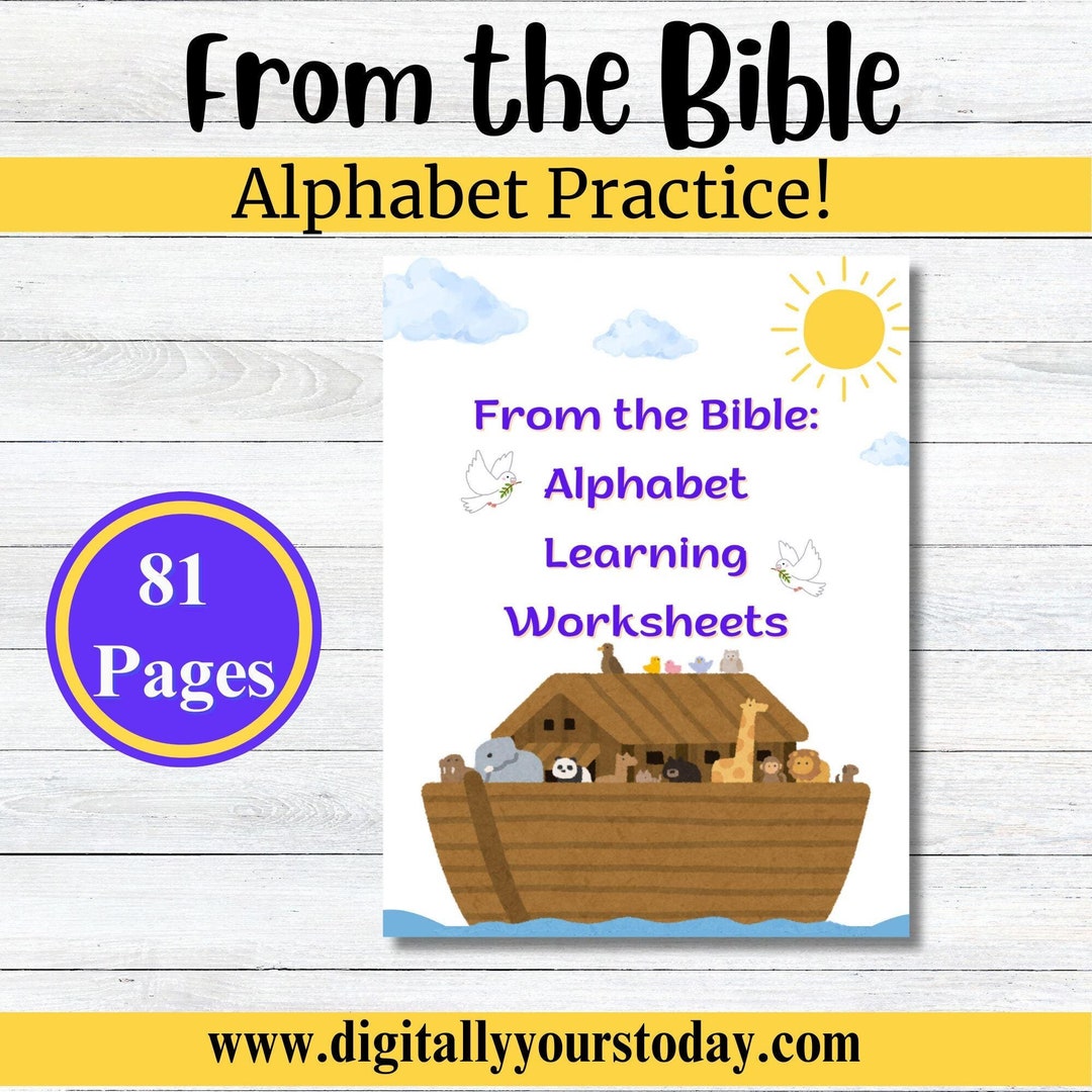 Alphabet Learning Worksheets: From the Bible | Letter Tracing Practice ...