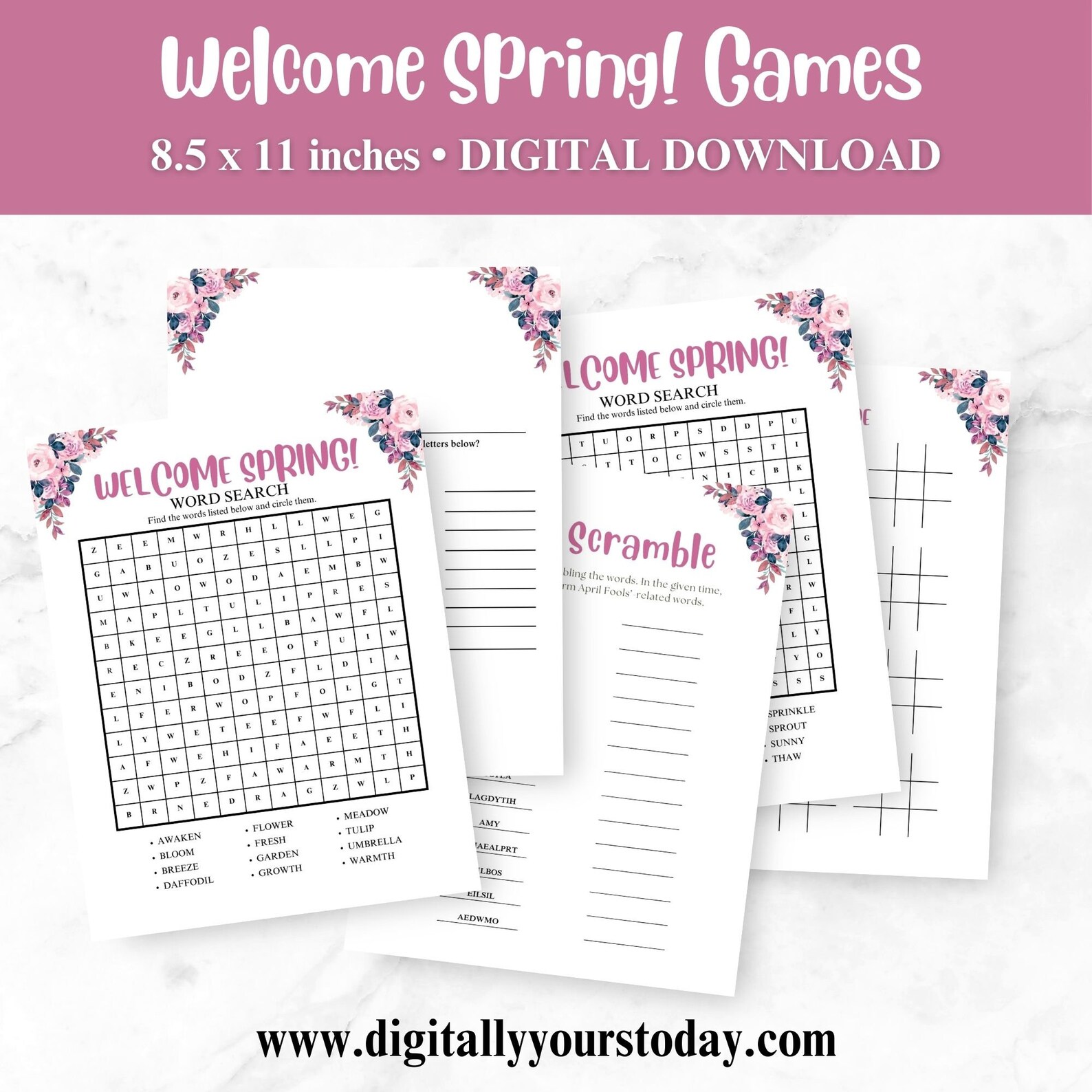 Welcome Spring! Games Printable Bundle for Family, Classroom and Sunday ...