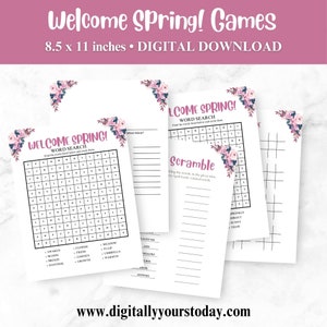 Welcome Spring! Games Printable Bundle for Family, Classroom and Sunday ...