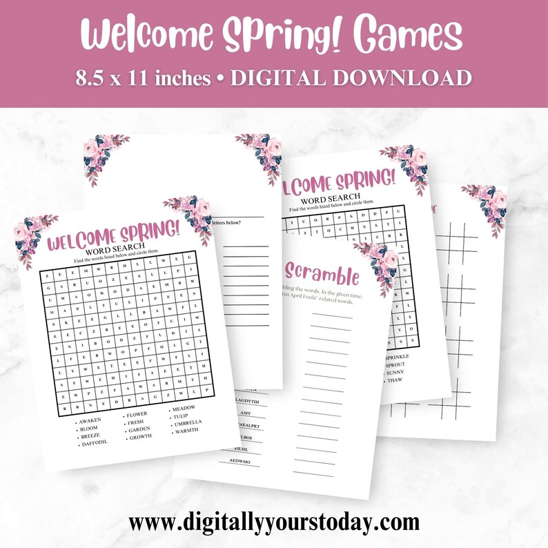 Welcome Spring! Games Printable Bundle for Family, Classroom and Sunday ...