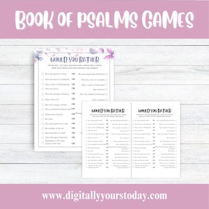 Book of Psalms Bible Games: Family Printables (PDF) - Etsy