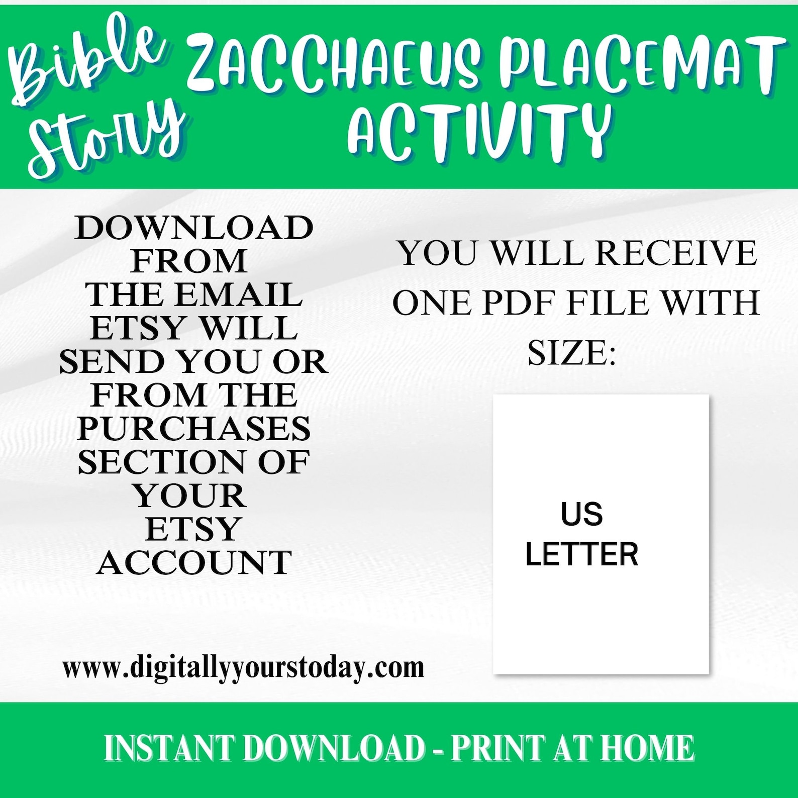 Zacchaeus Bible Story Placemats - All Ages | 15 Different Designs ...