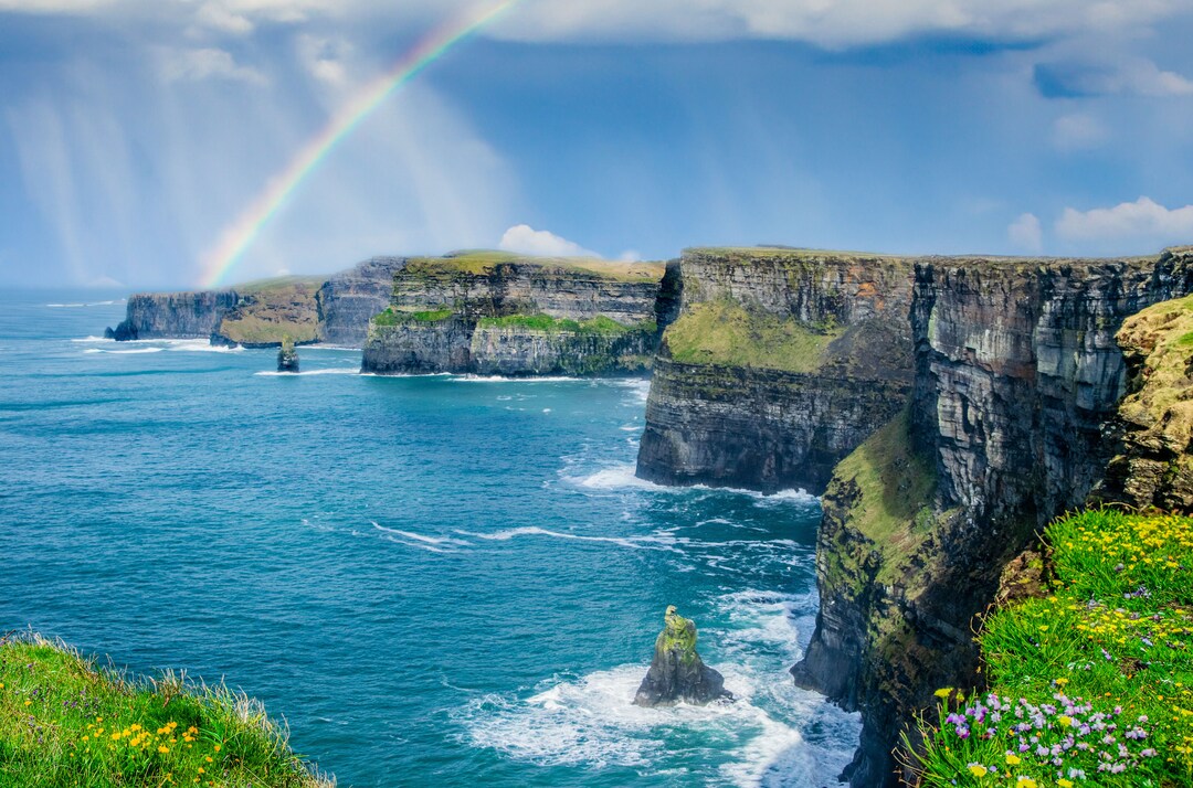 Cliffs of Moher Rainbow Ireland Landscape Photography - Etsy