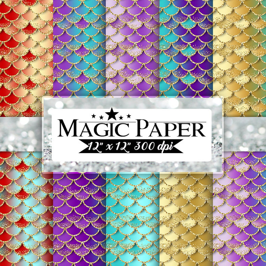 Mermaid Digital Paper/ Mermaid Digital Paper - Etsy