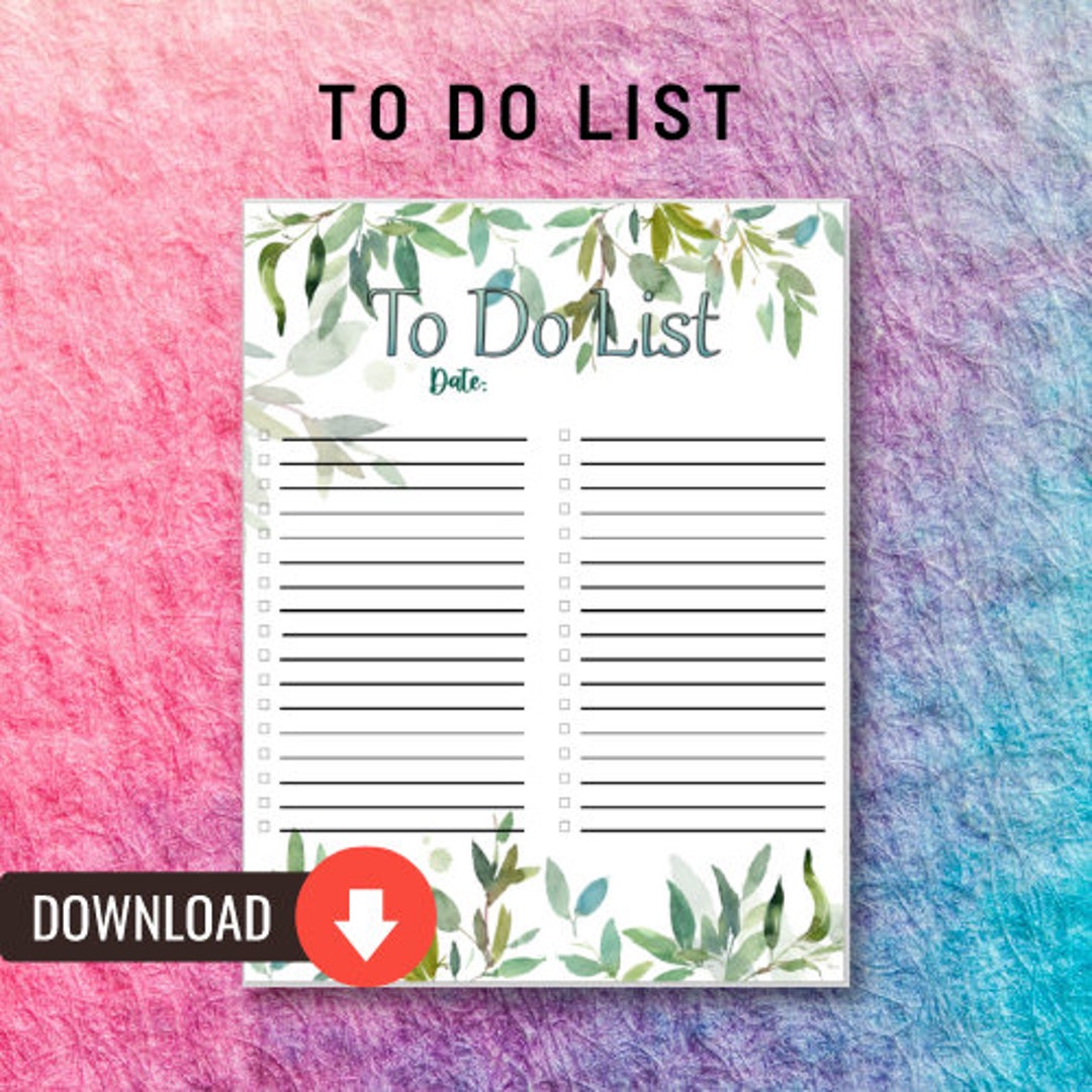 To Do List PDF to Print Calendars Planners Vision Template Printable ...