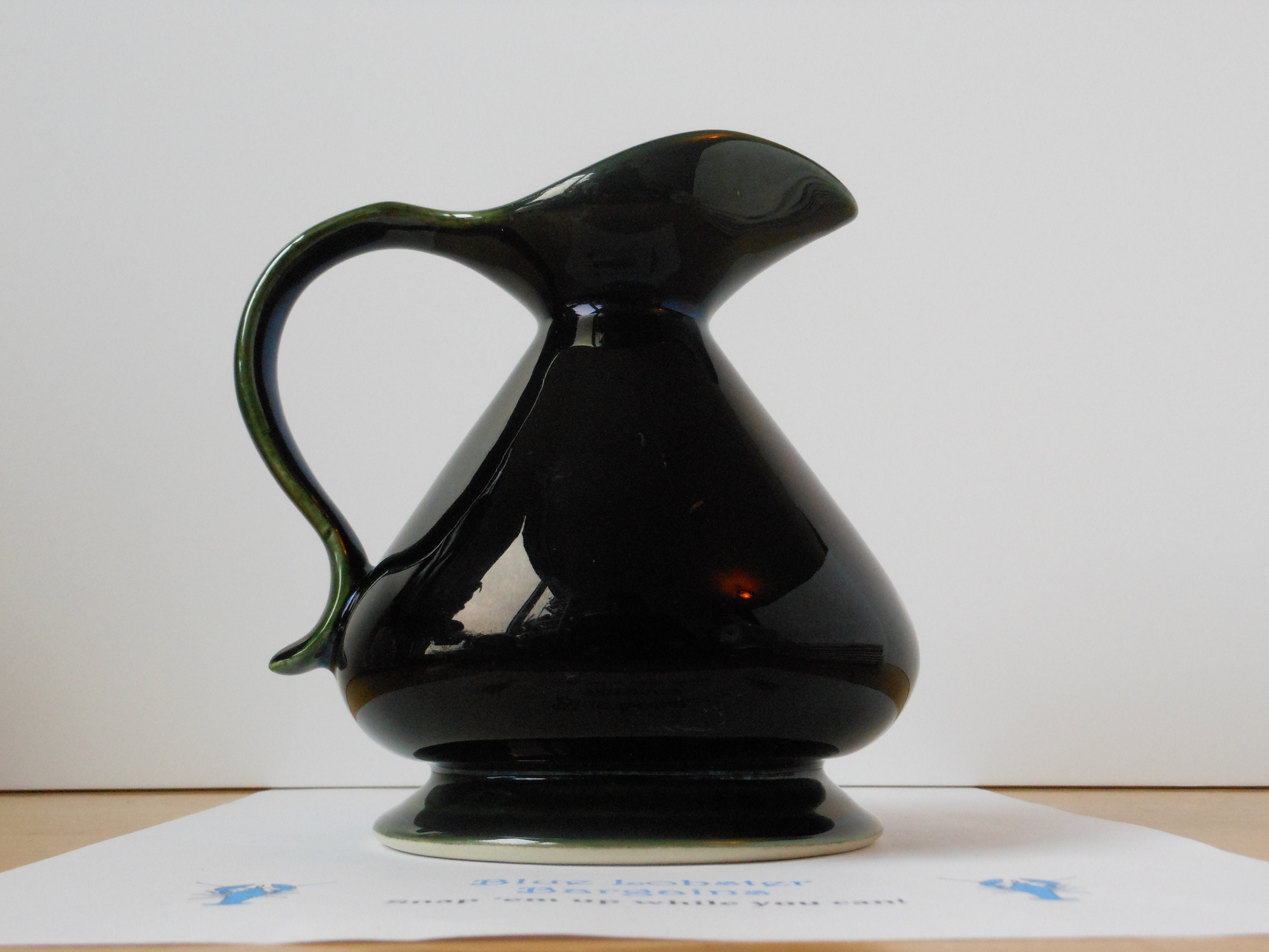 Fosters Studio Pottery Cornwall Dark Green Ewer. Vintage 1970s Cornish ...