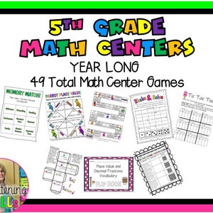 5th Grade Math Centers Year Long Bundle- Common Core - Etsy