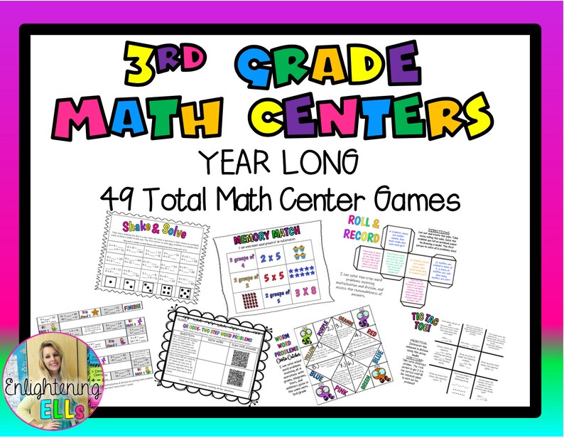 3rd Grade Math Centers Year Long Bundle - Etsy
