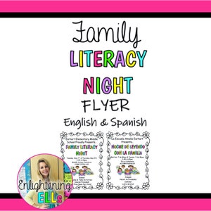 Family Literacy Night Editable Flyer (english & Spanish) - Etsy