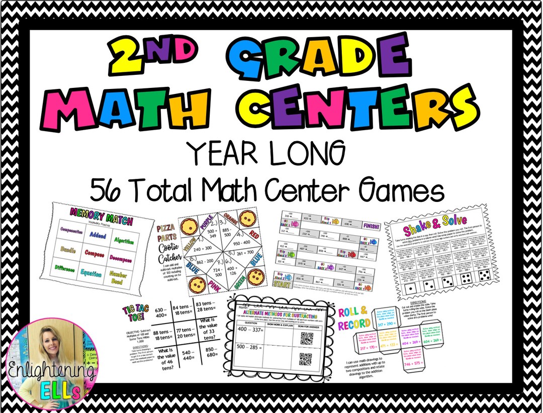 2nd Grade Math Centers Year Long Bundle - Etsy